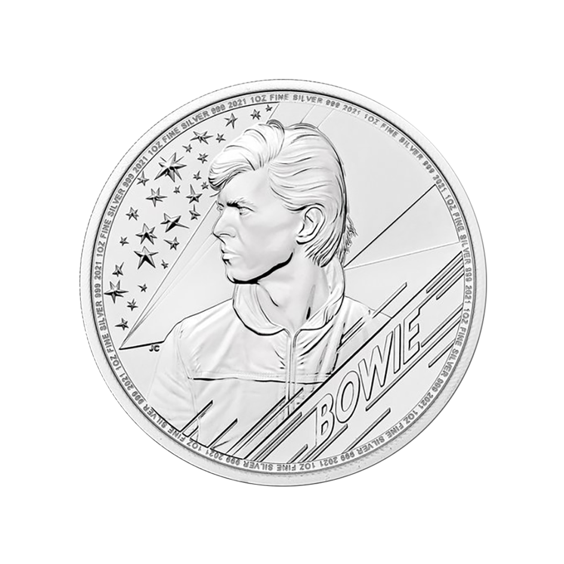 Legends of Music Silver Coin: David Bowie 1 oz silver - 24-hour shipping!