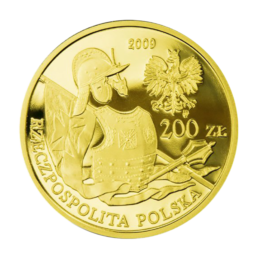 200 zł gold coin History of Polish Cavalry: 17th-century hussar 2009 ...