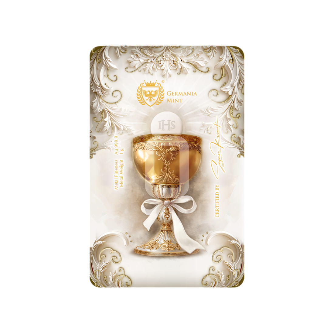 1 g Gold Bar First Communion Souvenir - 24-hour shipping!